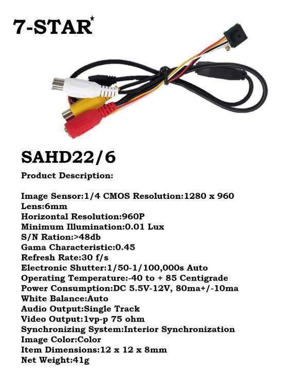 Pinhole Mini Spy Hidden CCTV Camera with Built in Audio, Security HD ...