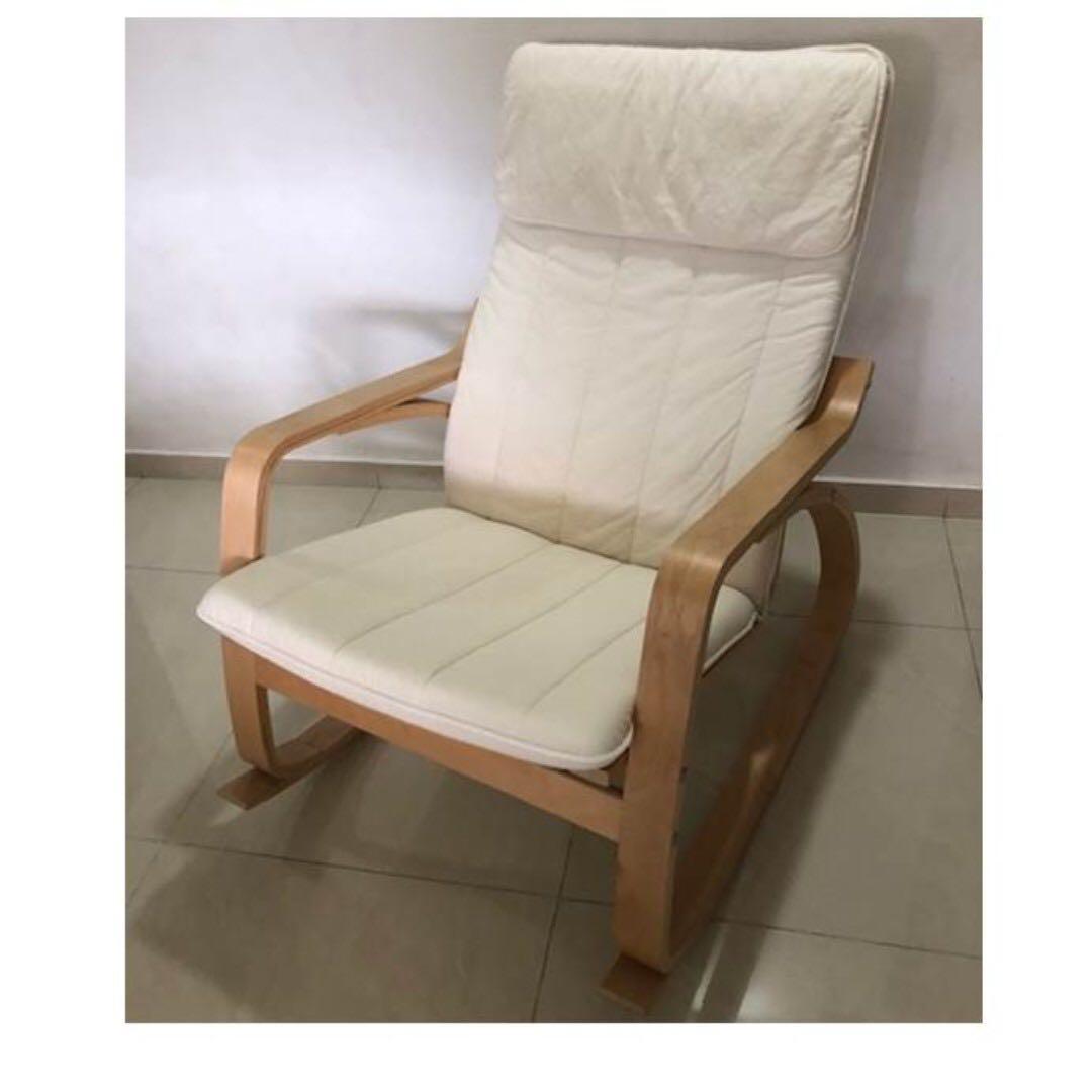 POANG Rocking-chair birch veneer, Furniture & Home Living, Furniture ...