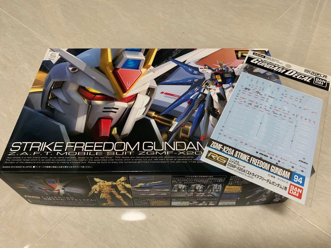 RG Strike Freedom Gundam with waterslide decal, Hobbies & Toys, Toys ...