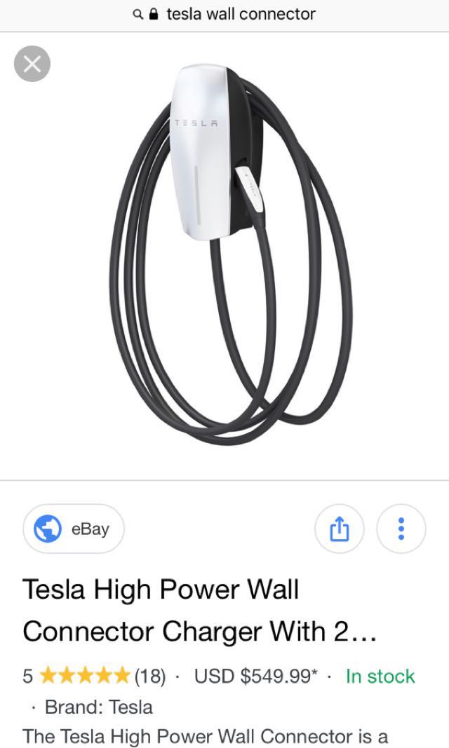 Tesla wall charger model S, 電腦＆科技, 電腦周邊及配件, 電腦充電器 - Carousell