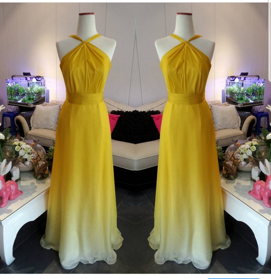 Yellow dress, Fesyen Wanita, Pakaian Wanita, Gaun & Rok di Carousell