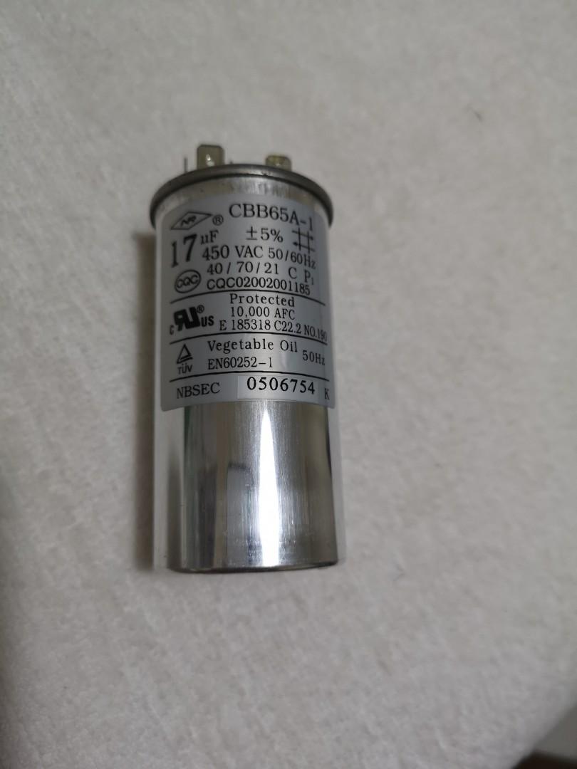 Aircon compressor capacitor 16uF . 17uf, TV & Home Appliances, Air ...