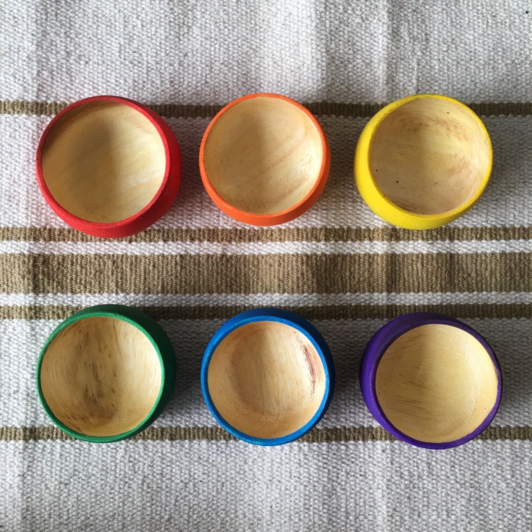 Color Sorting Wooden Bowls, Hobbies & Toys, Toys & Games on Carousell