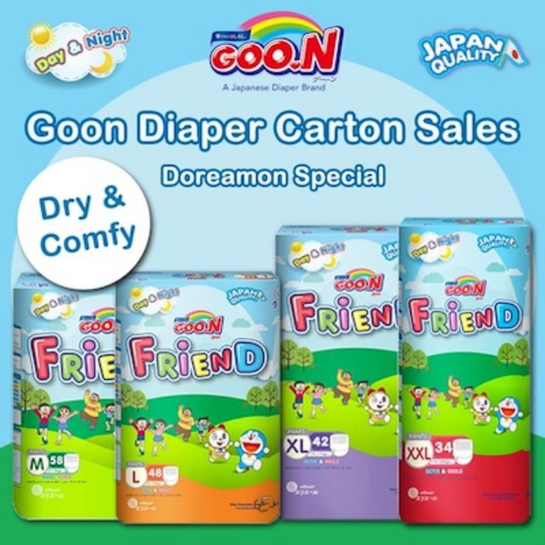 Goon Friends Doraemon Diapers (PANTS) - Carton Sales, Babies & Kids ...