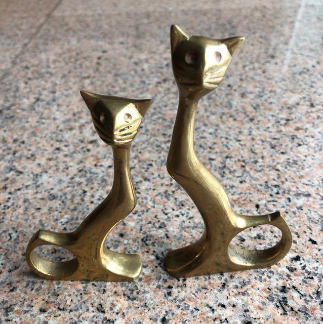 Pair of Fortune Copper Cats, Furniture & Home Living, Home Decor, Vases ...