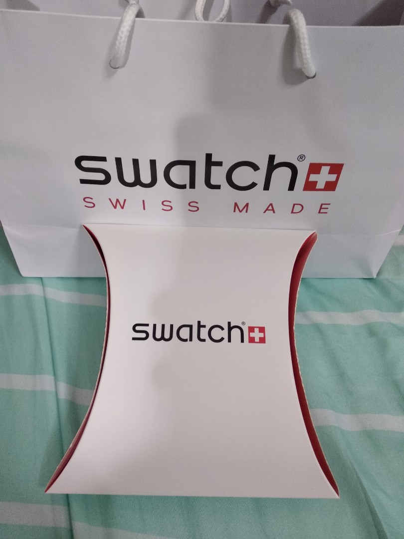swatch paper bag and gift box, Everything Else on Carousell