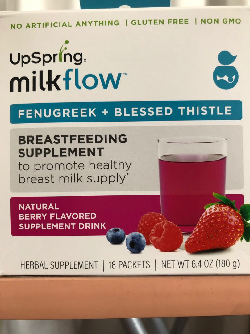UpSpring Milkflow Fenugreek Blessed Thistle Breastfeeding Supplement ...