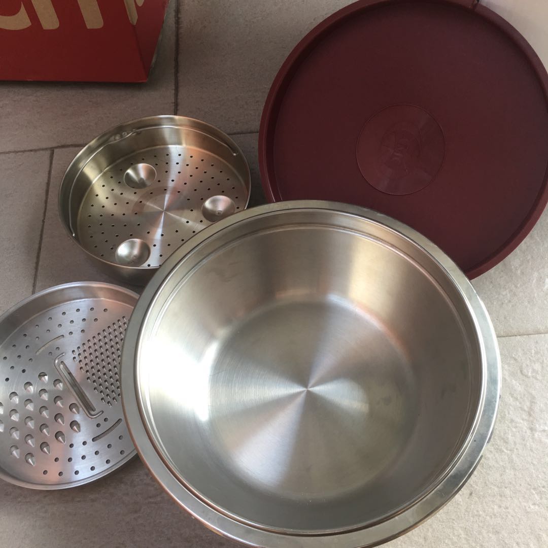 AMC cookware - stainless steel bowl with lid, grater and steamer bowl ...