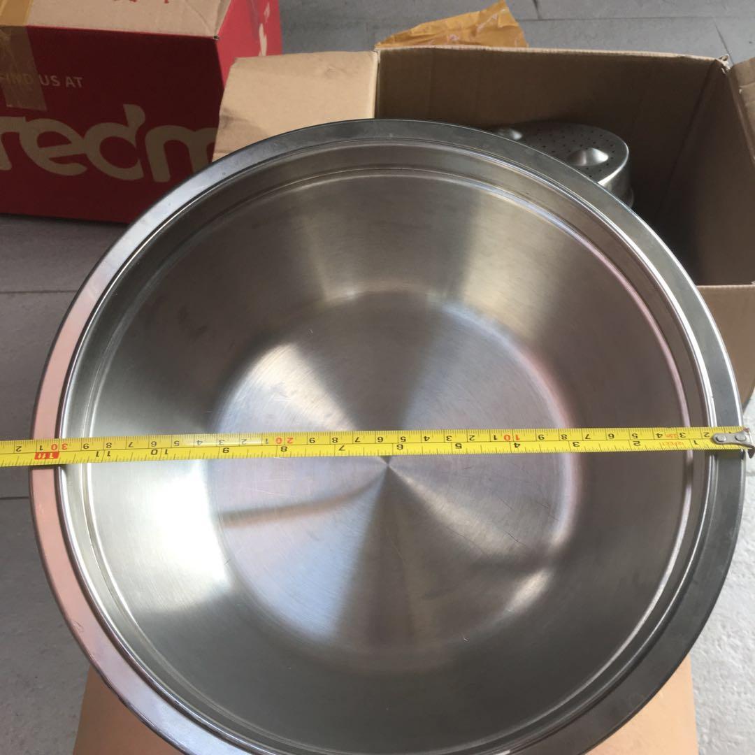 AMC cookware - stainless steel bowl with lid, grater and steamer bowl ...
