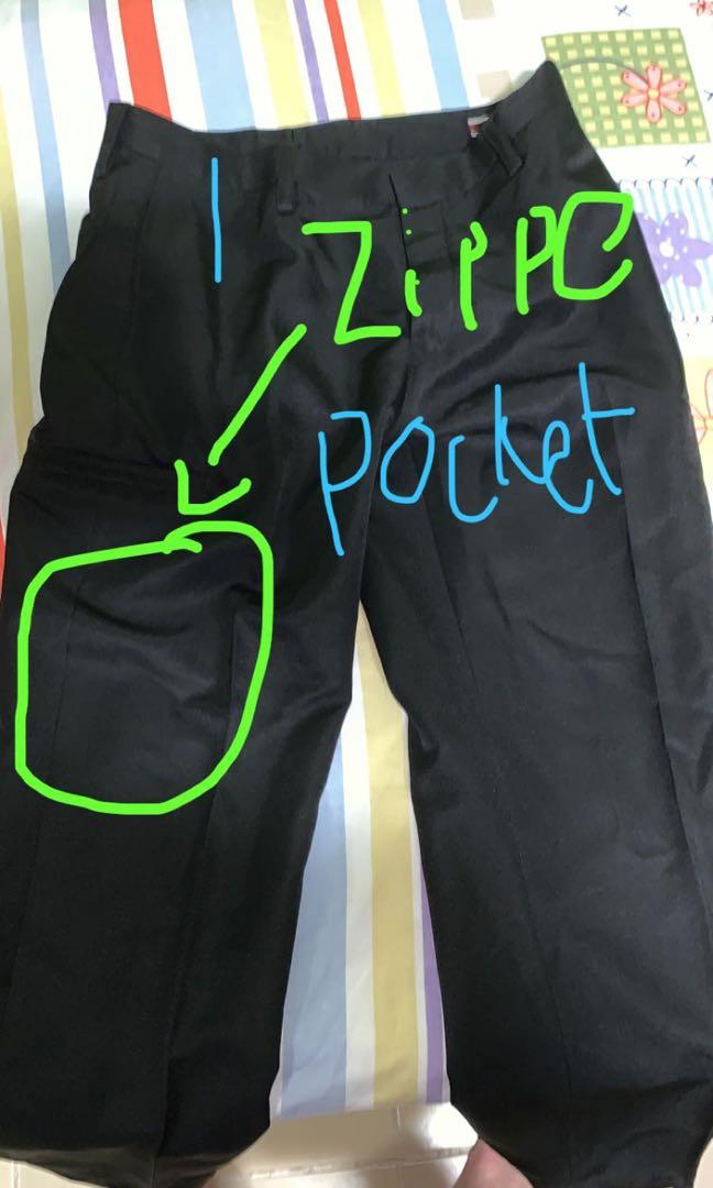 Black scdf pants, Men's Fashion, Bottoms, Trousers on Carousell