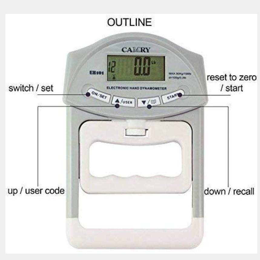 CAMRY Digital Hand Dynamometer Grip Strength Measurement Meter Auto ...