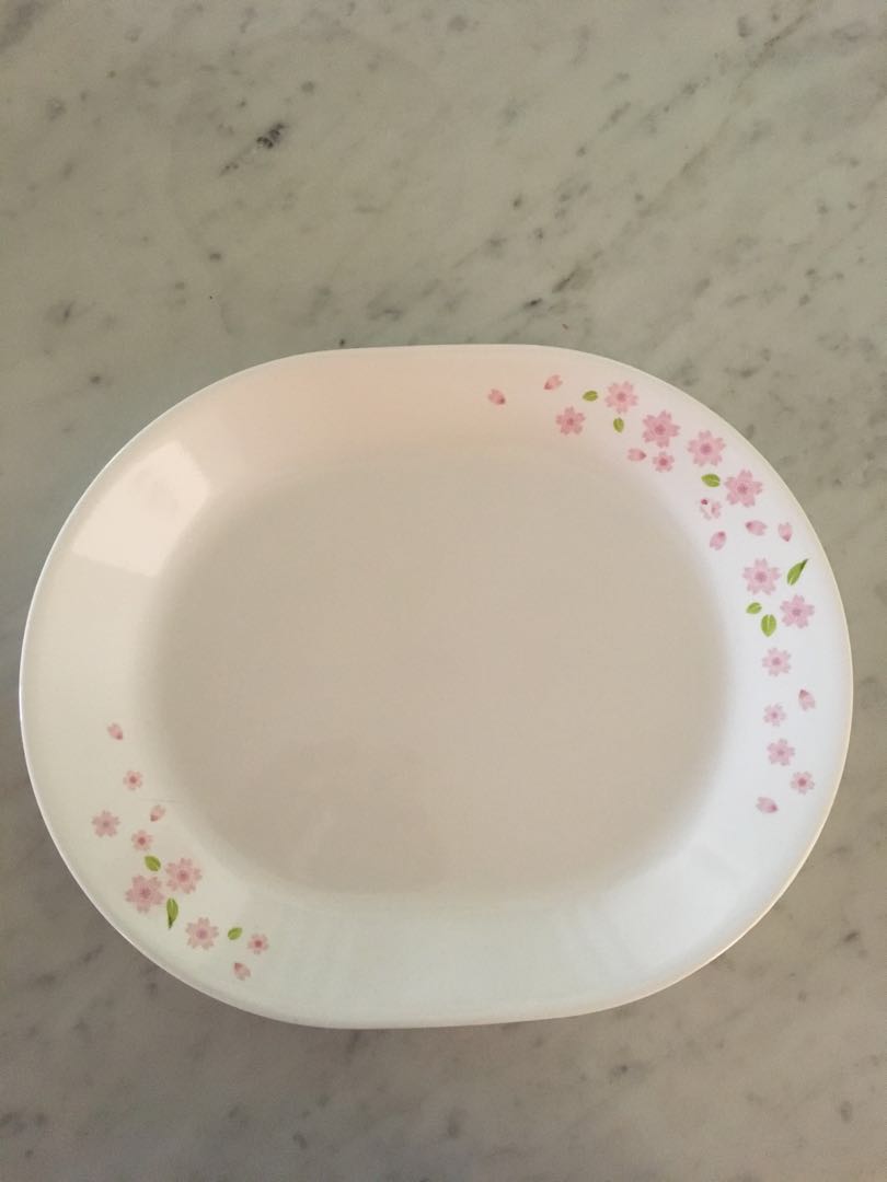 Corelle Sakura plate (good size for steaming whole fish), Furniture ...