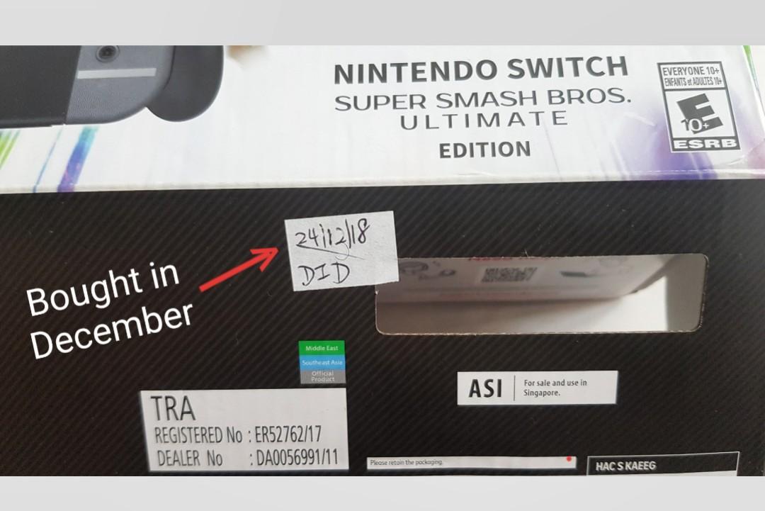Full set SSBU Nintendo Switch + 1 Game + Charging dock + Carrying case ...