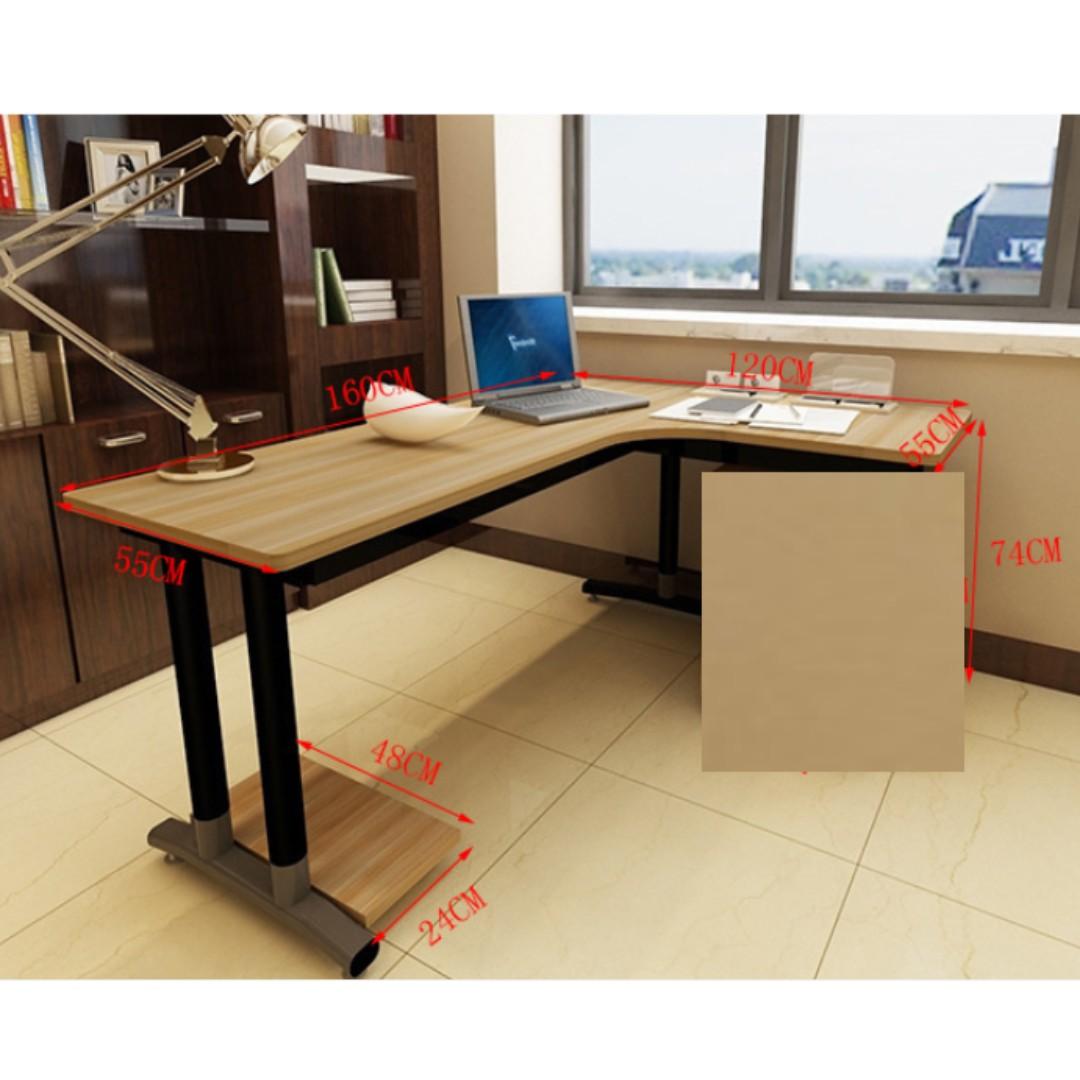L Shape L-shape Table meja director desk pejabat PC 1, Furniture & Home ...