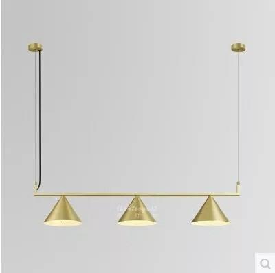 SKU:1306-Matte gold 3 triangle pendant light, Furniture & Home Living ...