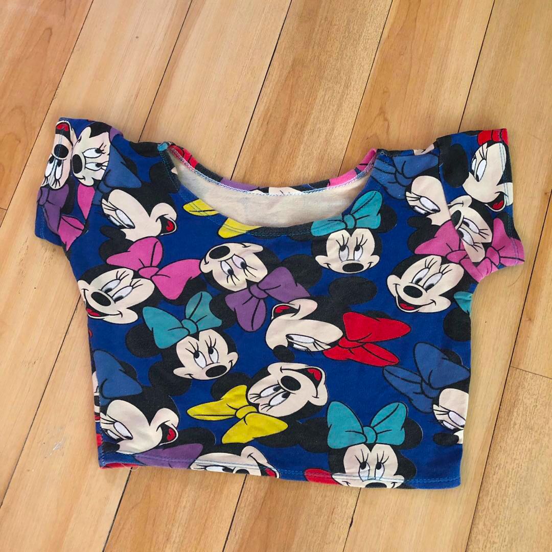 Minnie mouse mickey mouse crop top, Women's Fashion, Tops, Others Tops ...