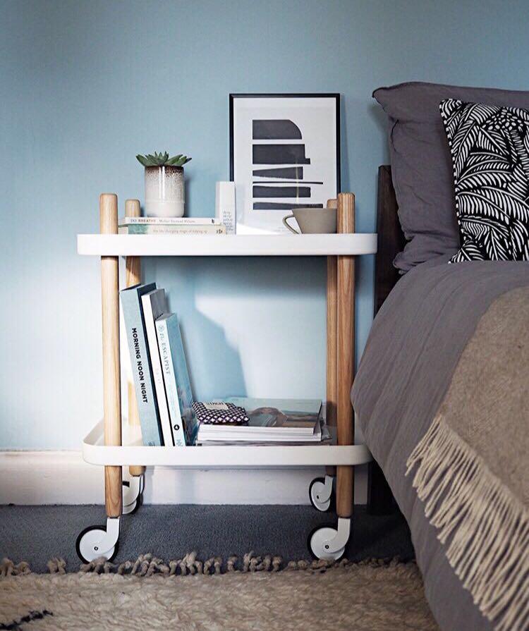 Scandinavian movable trolley side table tray with wheels, Furniture ...