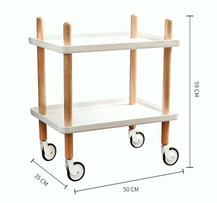 Scandinavian movable trolley side table tray with wheels, Furniture ...