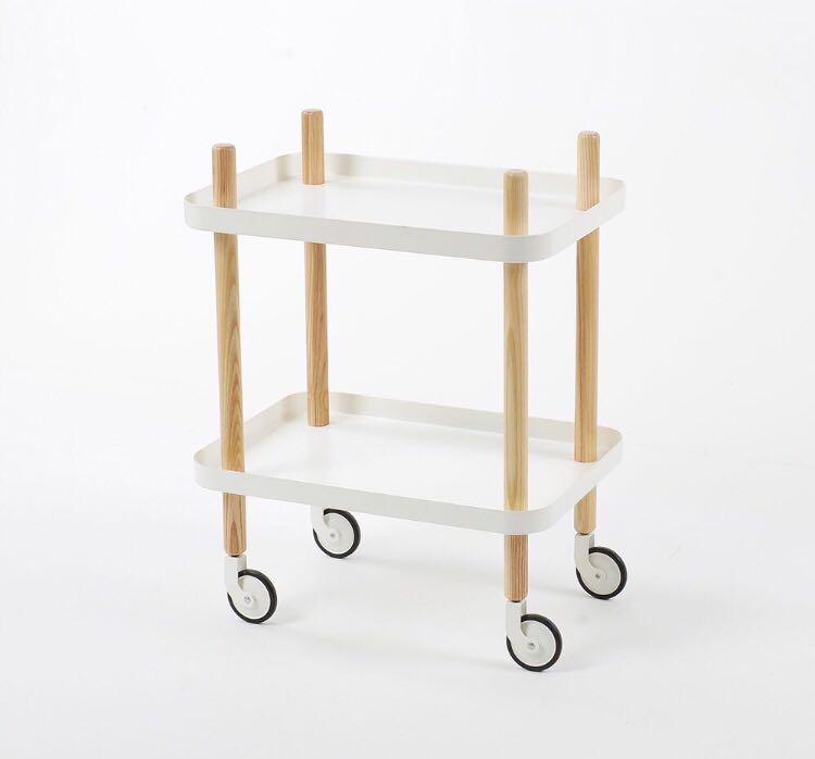 Scandinavian movable trolley side table tray with wheels, Furniture ...