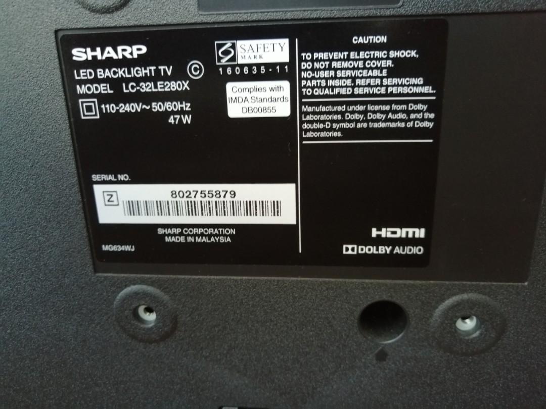 Sharp LED 32" Tv, TV & Home Appliances, TV & Entertainment, TV on Carousell