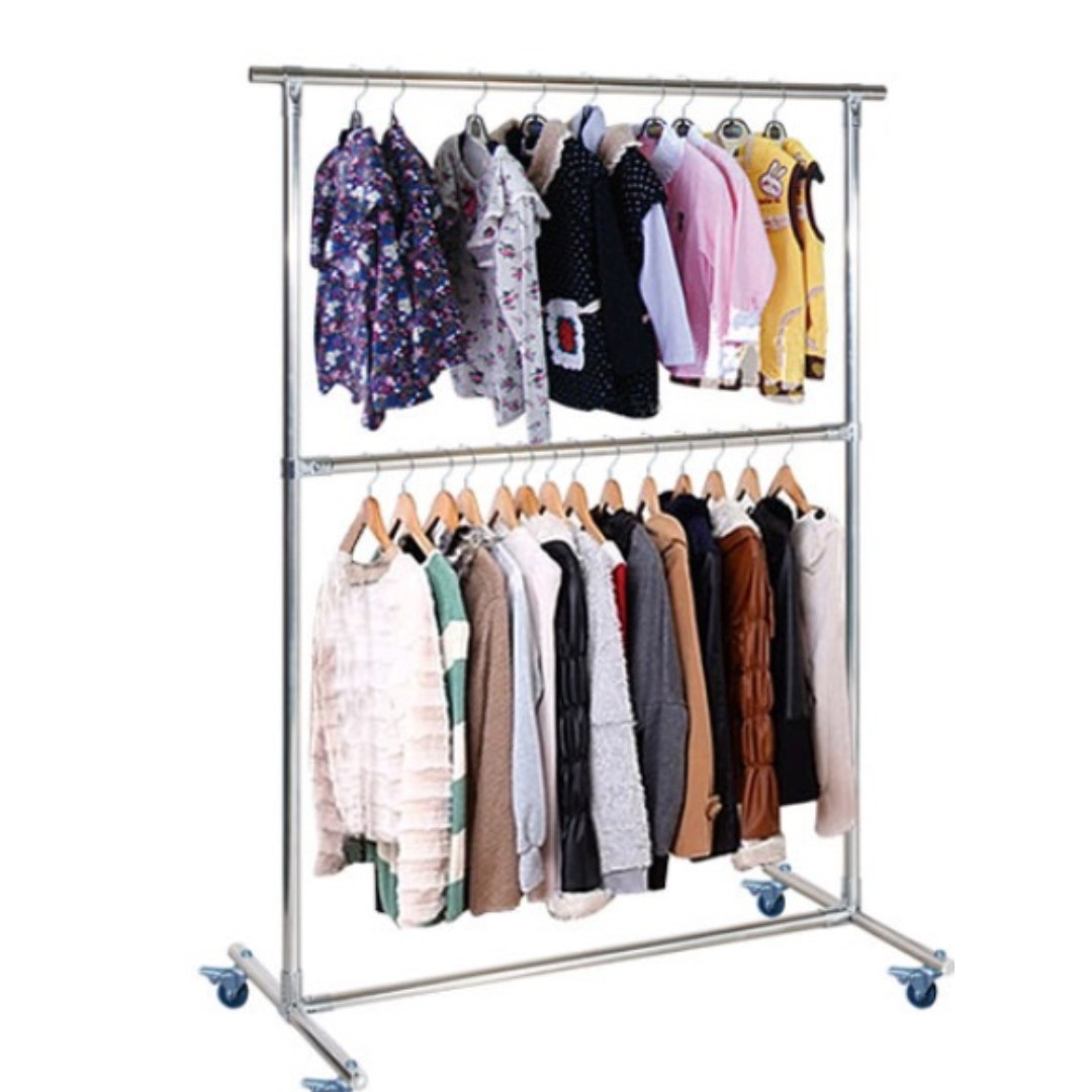 Steel hanger rack wardrobe closet cloth shirt hang 1, Furniture & Home ...