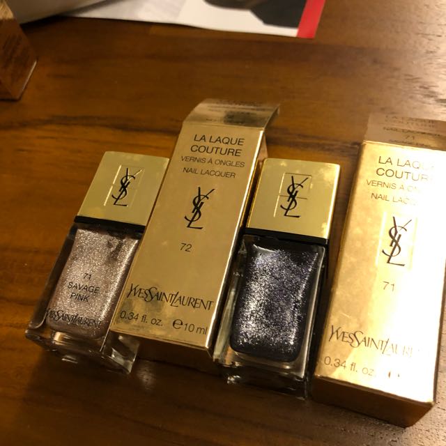 YSL Yves Saint Laurent matte glitter savage pink night escape nail ...