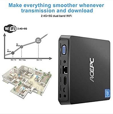 ACEPC T11 Mini PC,Intel Cherry Trail Fanless Mini Computer Windows 10 ...