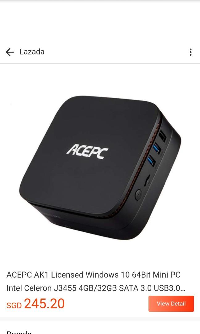 ACEPC T11 Mini PC,Intel Cherry Trail Fanless Mini Computer Windows 10 ...