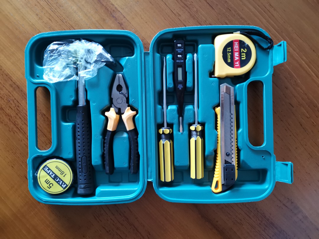 Brand new simple tool set with box, Furniture & Home Living, Home ...