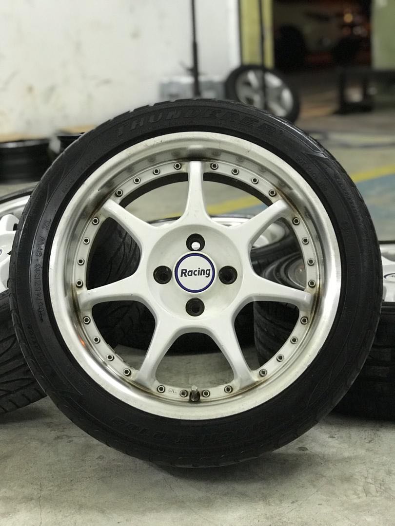 enkei rs 16 inch sports rim vios tyre 70%, Auto Accessories on Carousell