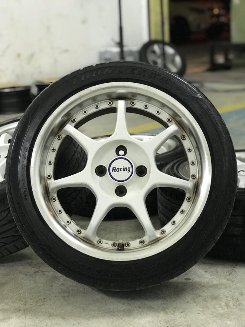 enkei rs 16 inch sports rim vios tyre 70%, Auto Accessories on Carousell