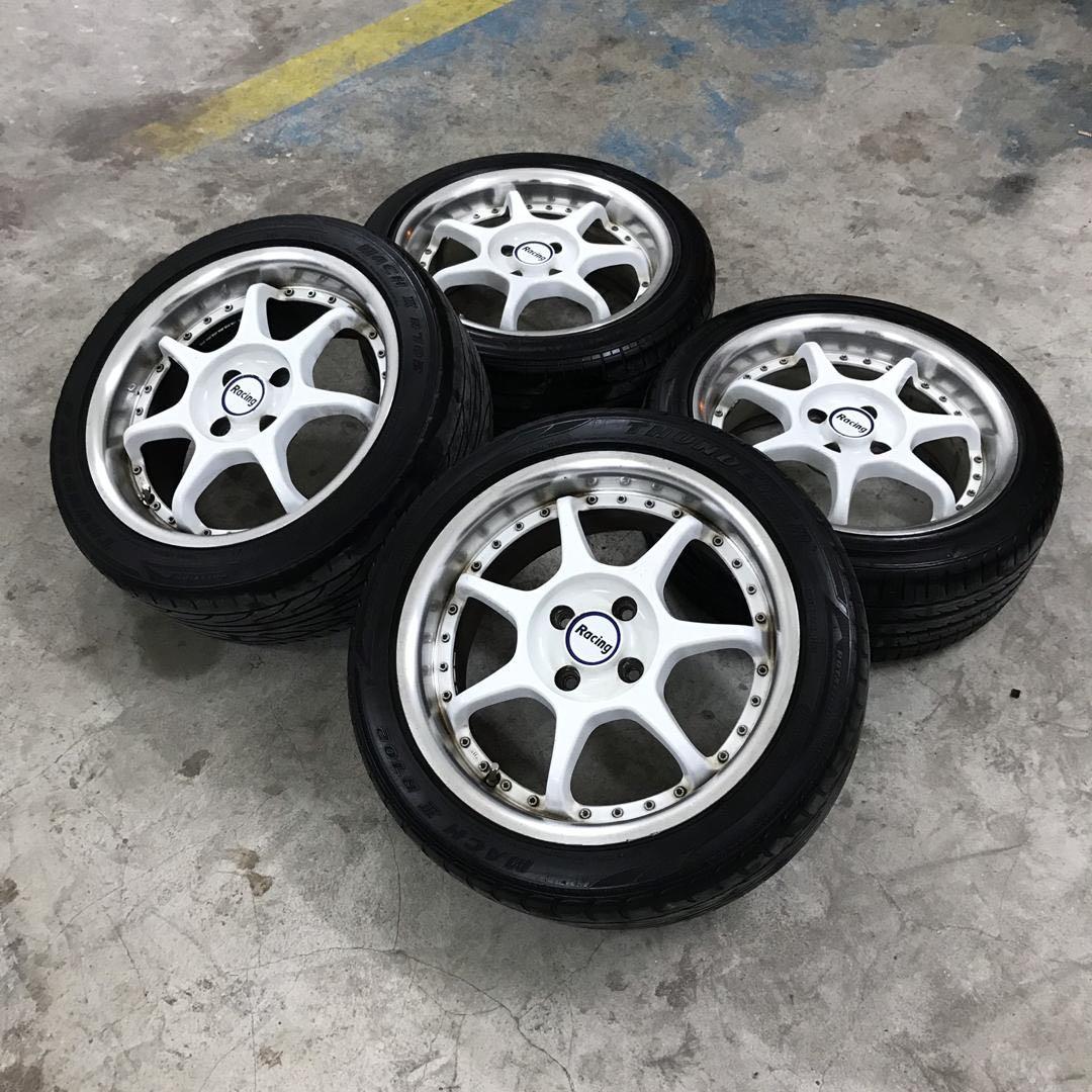 enkei rs 16 inch sports rim vios tyre 70%, Auto Accessories on Carousell