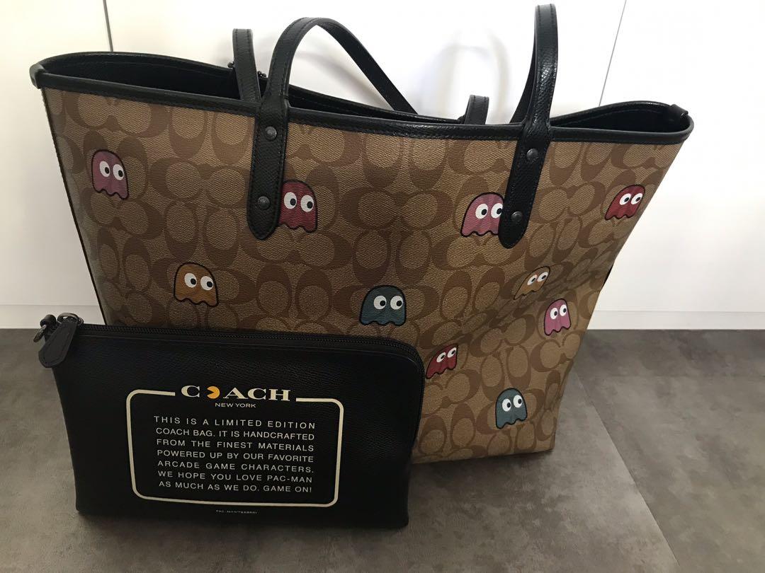 Limited edition coach pac man tote bag, Women's Fashion, Bags & Wallets ...