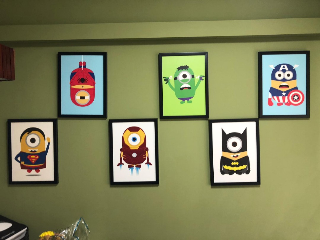 Marvel design wall display with frame, Furniture & Home Living, Home ...