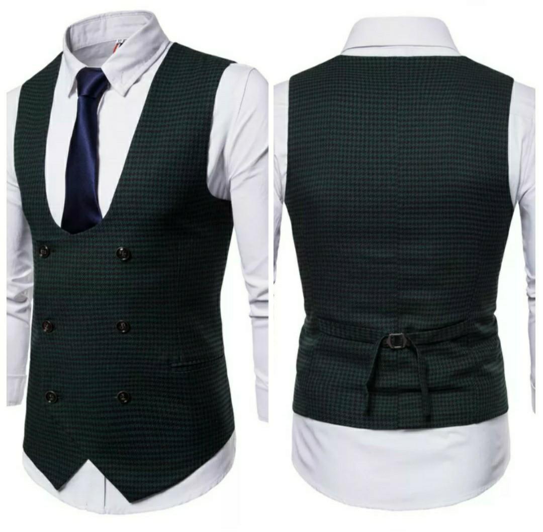 Men vest vintage waistcoat checkered style suit vest prom, Men's ...