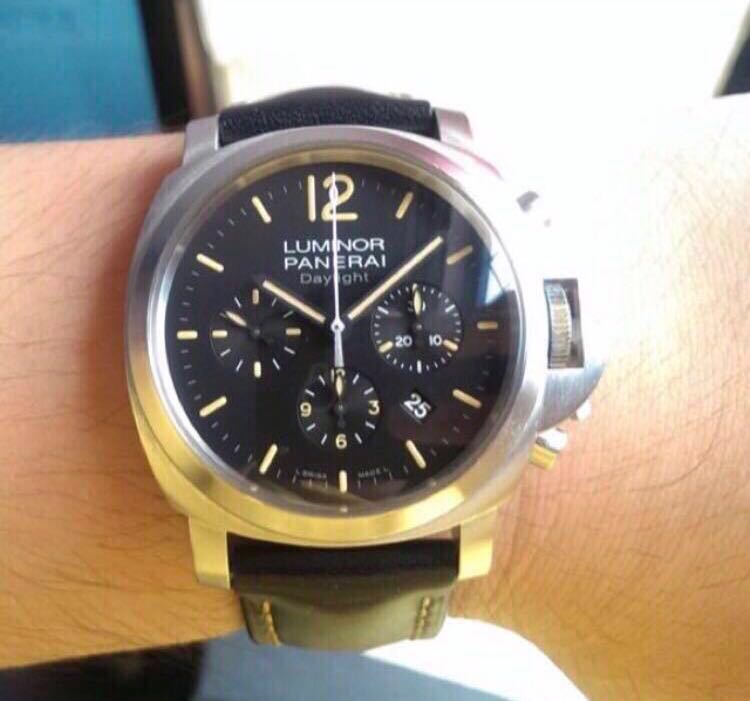 Panerai Luminor Daylight Automatic Chronograph Black Dial 44mm PAM356 ...