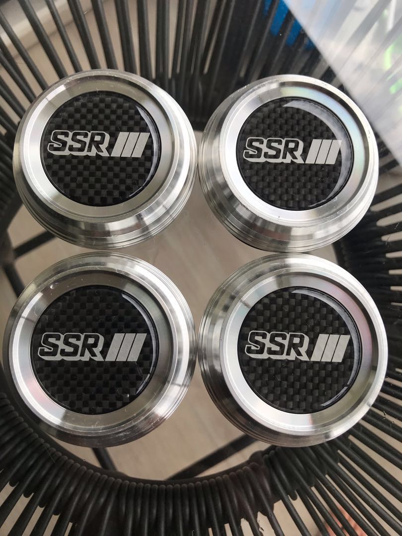 SSR Carbon Fiber center caps, Car Accessories, Tyres & Rims on Carousell