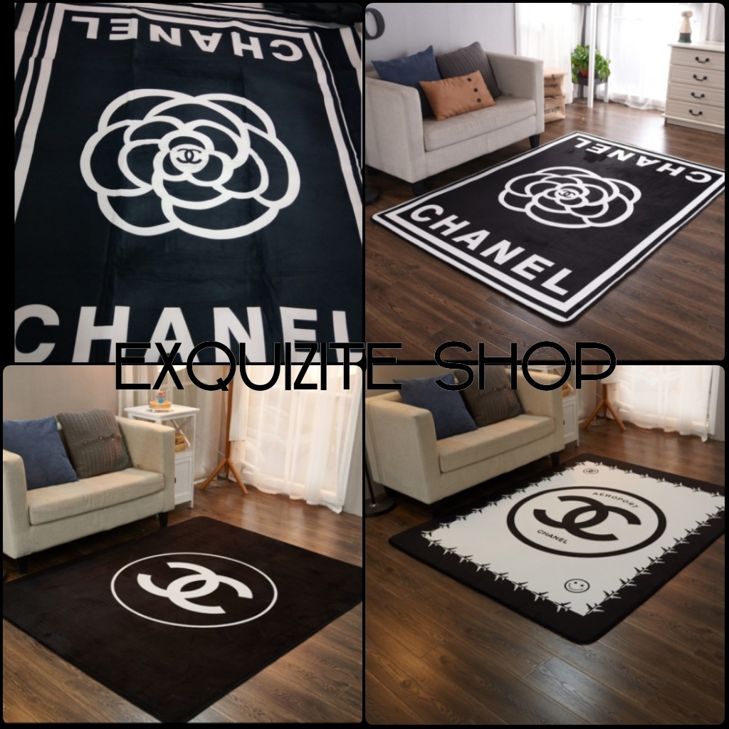 CHANEL CARPET, Furniture, Home Decor, Cushions & Linen on Carousell