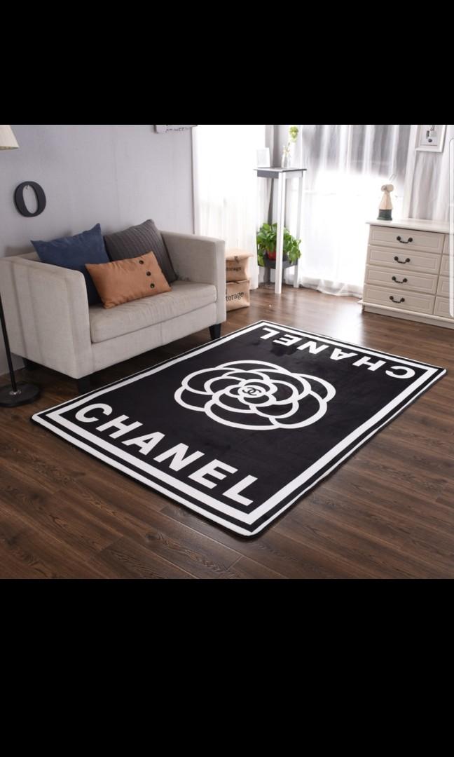CHANEL CARPET, Furniture, Home Decor, Cushions & Linen on Carousell