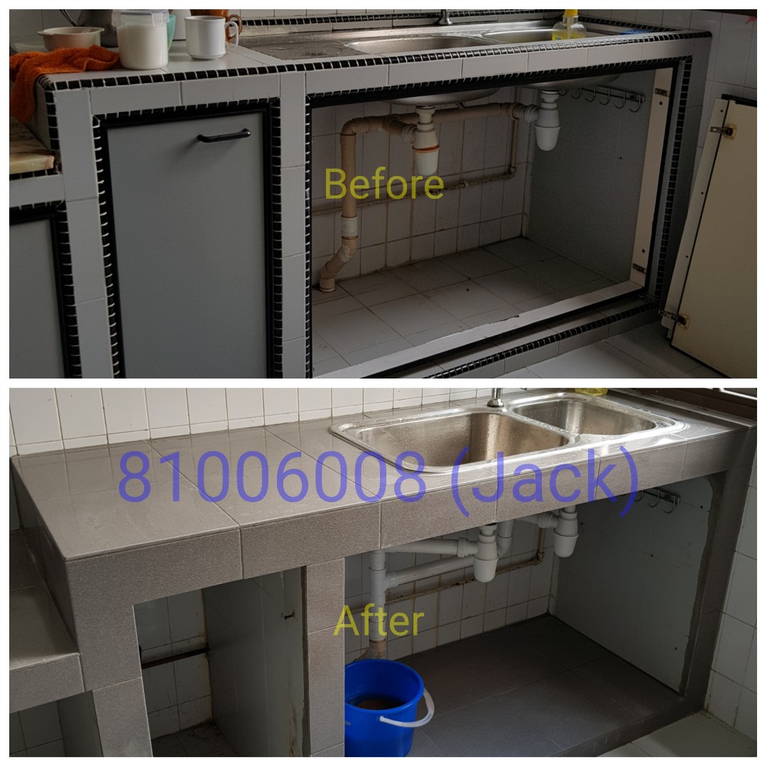 Renew Concrete Sink Support Tiles, Home Services, Renovations on Carousell