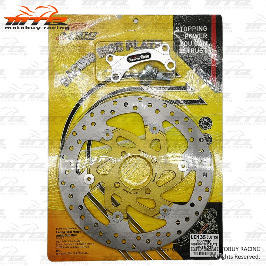 YAMAHA LC135 (4S) APIDO STANDARD FRONT DISC PLATE WITH BRACKET (MODIFY ...