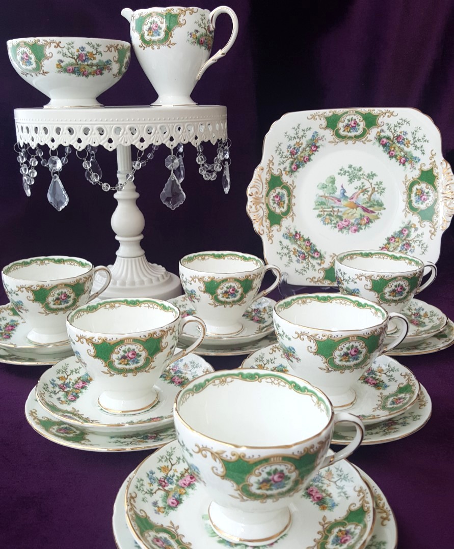 1930s Foley Broadway Vintage Tea Set, Bird of Paradise, Made in England ...
