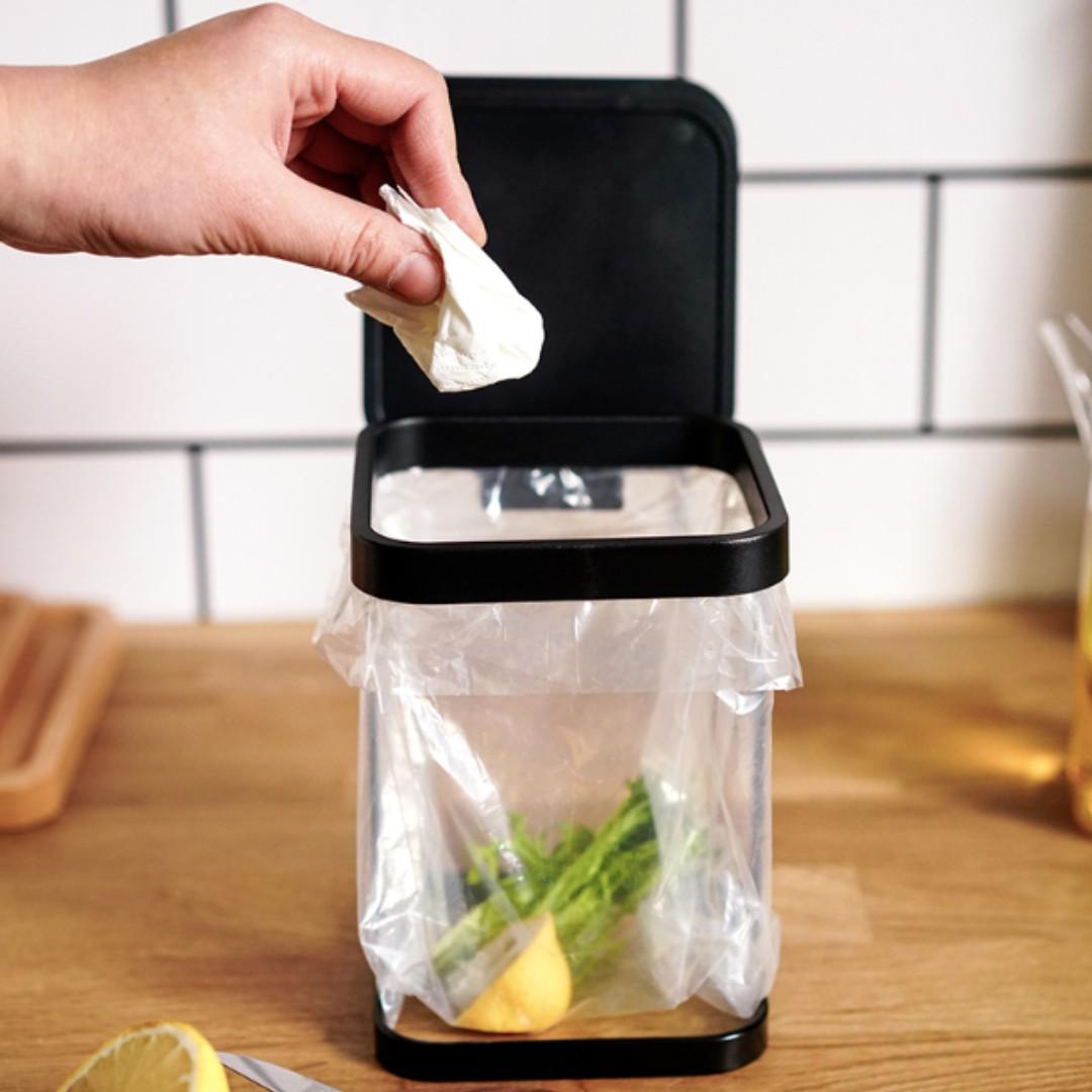 Kitchen Pantry Tabletop Trash Bin Rack (White), Furniture & Home Living ...