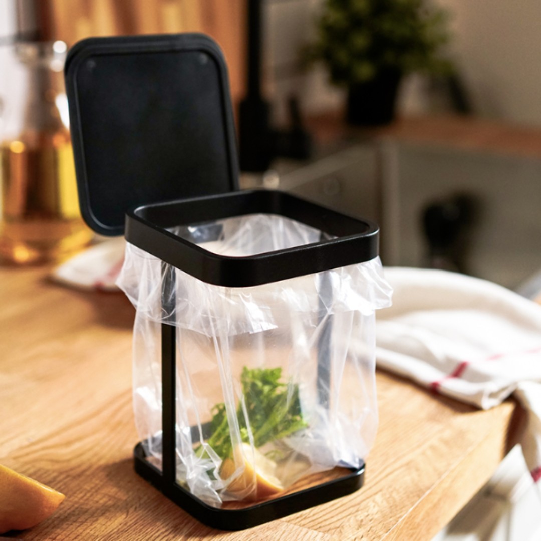 Kitchen Pantry Tabletop Trash Bin Rack (White), Furniture & Home Living ...