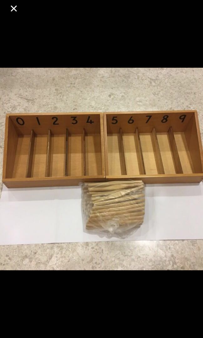 Montessori Spindles Box & Spindles, Hobbies & Toys, Toys & Games on ...