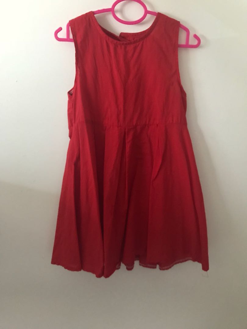 Red Dress with Open Back Heart, Babies & Kids, Babies & Kids Fashion on ...