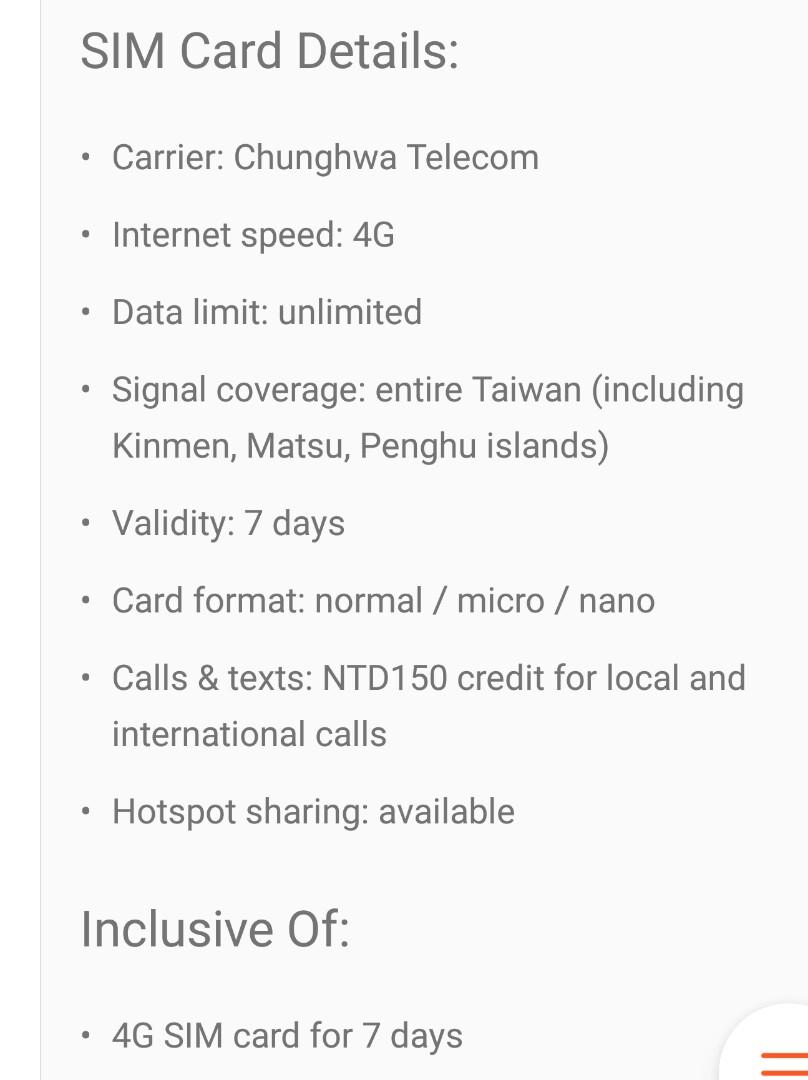 Taiwan Sim Card - Chunghwa Telecom Sim Card 7 Days unlimited data, Mobile Phones & Gadgets ...