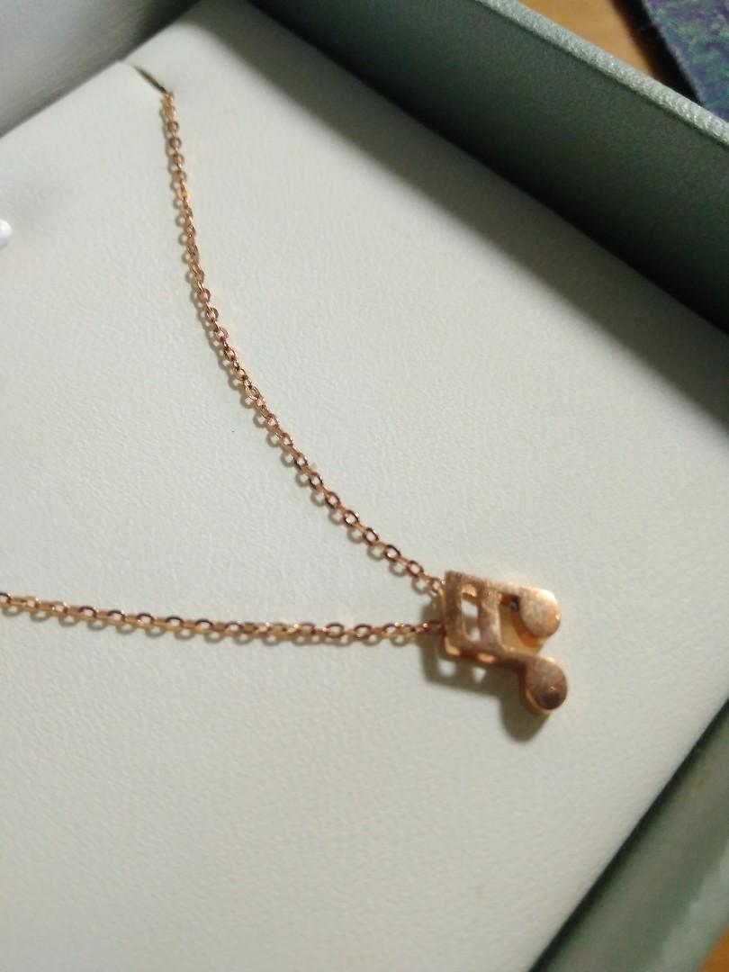TSL Authentic Tse sui luen music note necklace gold, Women's Fashion ...