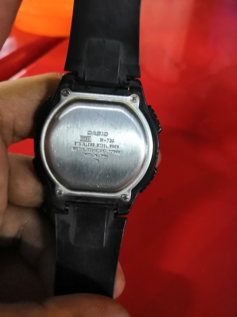 Vintage Casio W-734 Stainless Steel Back, Men's Fashion, Watches ...