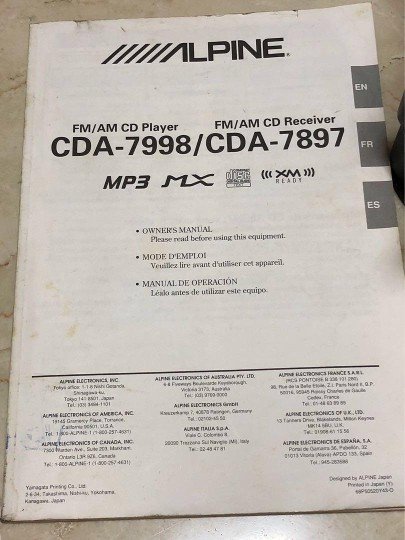 Alpine CDA7998 Headunit, Car Accessories, Electronics & Lights on Carousell